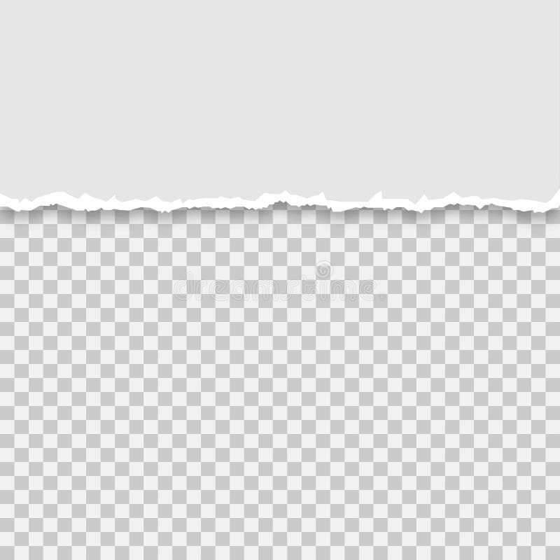 Torn A Half Sheet Of White Paper From The Bottom Placed On Transparent ...