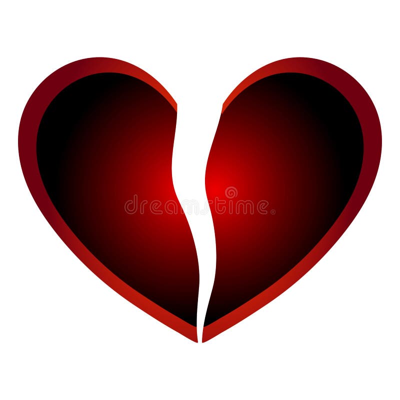Torn heart of love. stock vector. Illustration of design - 107161117