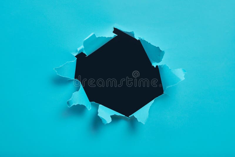 Torn Hole in Paper, Ripped Edges Stock Photo - Image of damage, burst ...