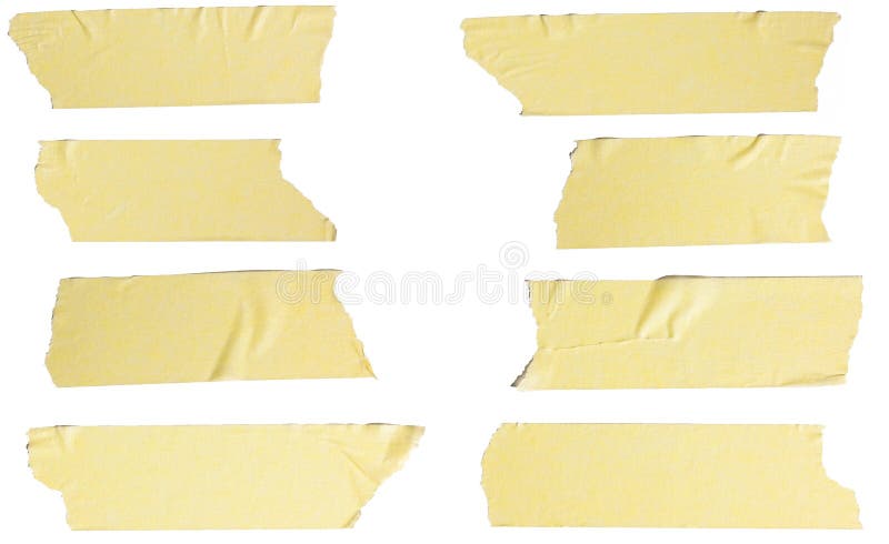Torn Horizontal and Different Size Yellow Sticky Tape Stock Photo ...