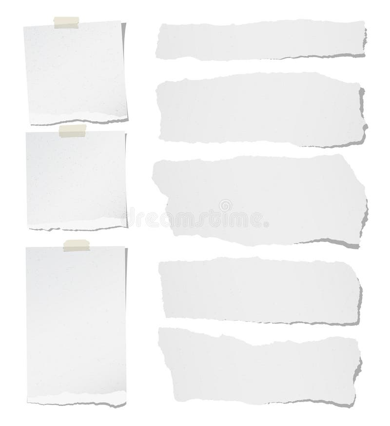 Horizontal Note Papers with Place for Your Text. Vector Illustration ...