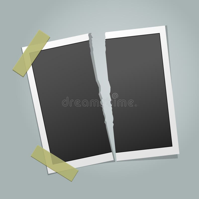 Torn instant photo frame stock vector. Illustration of backdrop - 92112509
