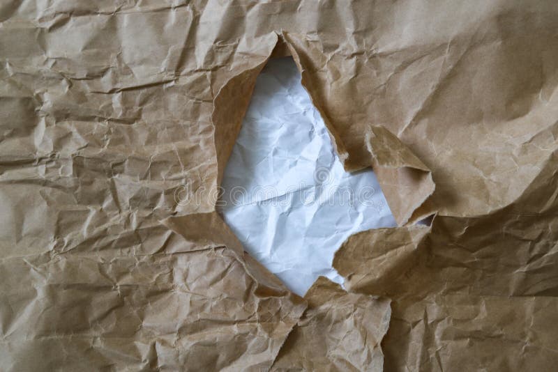 Torn Kraft Paper Fills in a Whole Screen Stock Photo - Image of paper ...