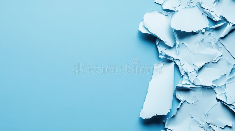 Torn Light Blue Paper Texture on Solid Background Stock Illustration ...