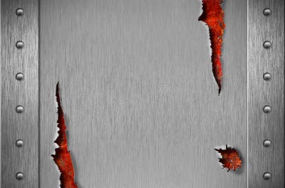 Torn Metal Armor Over Rusty Grunge Background Stock Photo - Image of ...