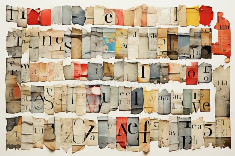 Torn Newspaper Letters Alphabet Stock Illustration - Illustration of ...