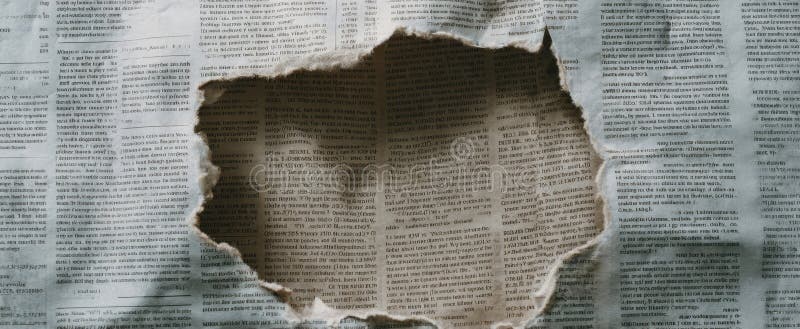 The Torn Newspaper Revealing Hidden Text and Texture Below the Surface ...