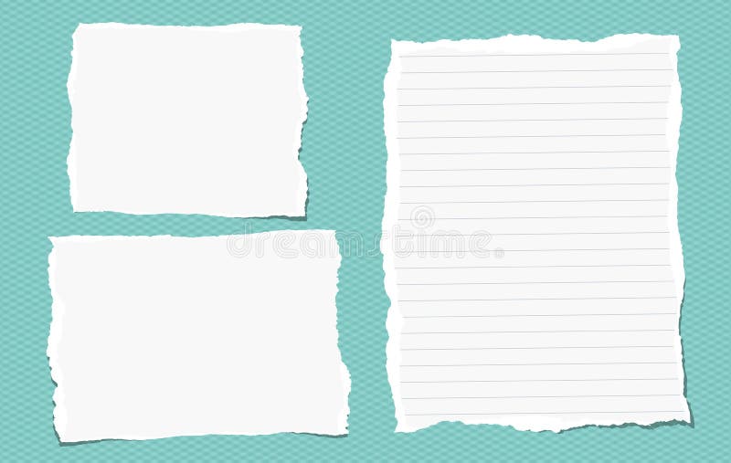 Torn Note, Notebook Paper Pieces for Text Stuck on Turquoise Square ... Torn Note, Notebook Paper Pieces for Text Stuck on Turquoise Square ...