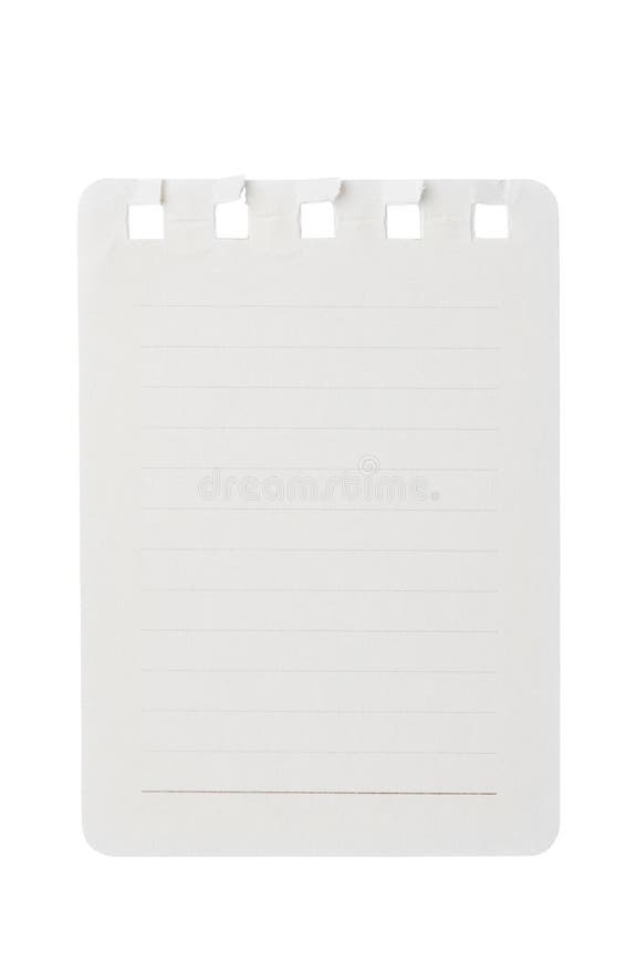 Torn Notebook Page with Lined Paper on White Background Stock Image ...