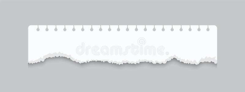 Torn Notebook Page. Realistic Ragged White Sheet of Notepad. Blank ...