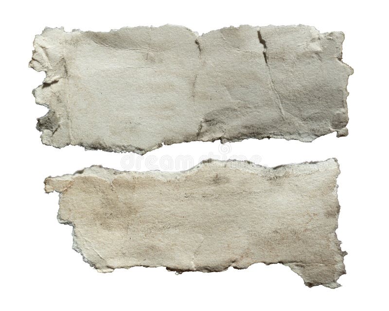 Torn Old Paper Texture on White Background Stock Image - Image of ...
