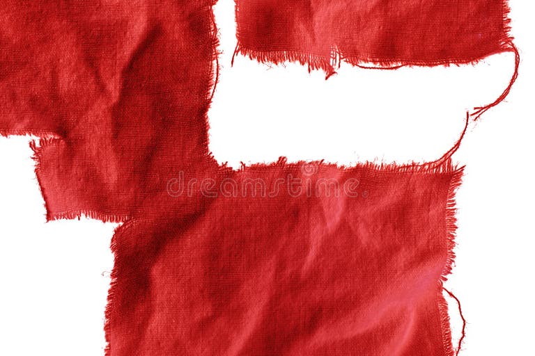 Torn Old Red Rag with Holes on a Black Background, Canvas Stock Photo ...