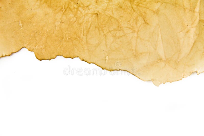 Torn Old Stained Paper Over White Stock Image - Image of pattern ...