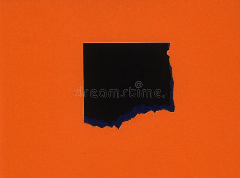 Torn Orange Paper with Black Hole Stock Image - Image of transparent ...