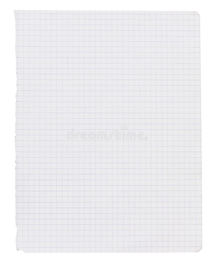 Torn-out Checkered Notebook Page Template Isolated on Transparent ...