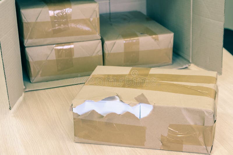 Torn Pack of Paper Sticking Out of the Slot Sheets of Paper Stock Photo ...