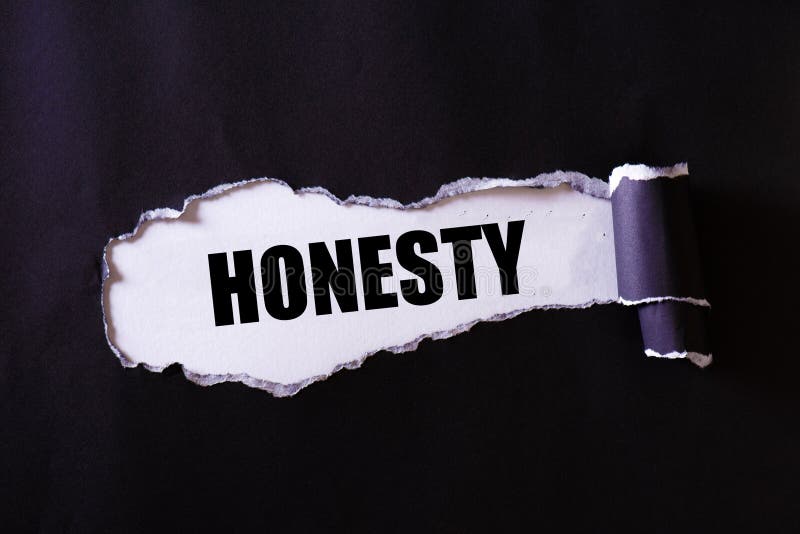 Top View of Black Torn Paper and the Honesty on a White Background ...