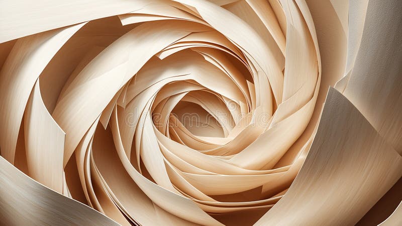Torn Paper Arranged in Spiral Form with Warm Gradient and Soft Textures ...
