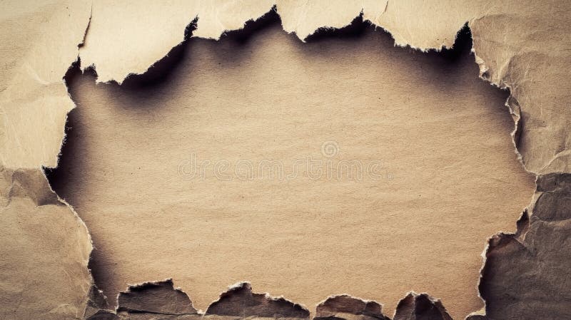 Torn Paper Background Texture with Rough Edges and Brown Tones Stock ...