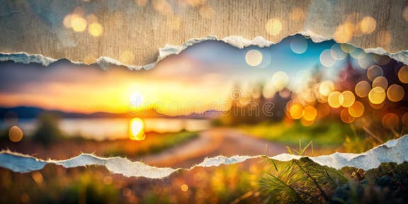 Torn Paper Backgrounds with Bokeh Effect a Creative Resource for ...