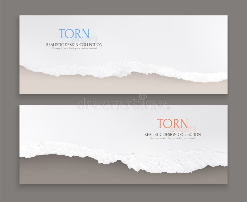 Torn Paper Banners in Realistic Style Stock Illustration - Illustration ...