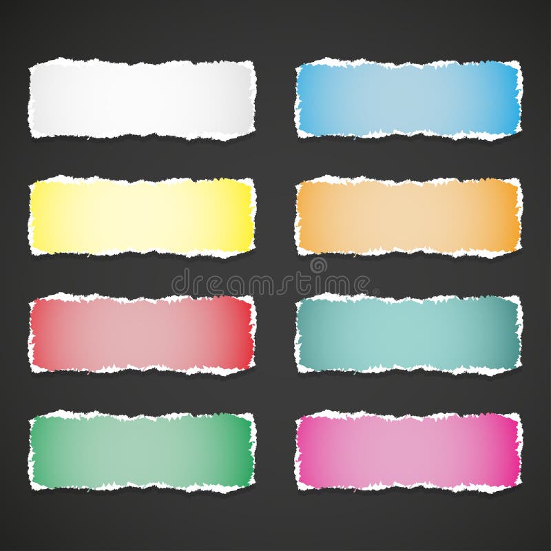 Torn Paper Banners with Space for Text. Vector EPS10 Illustration ...