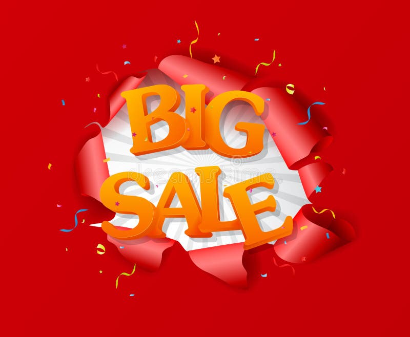 Torn Paper with Big Sale and Best Offer Design Stock Vector ...