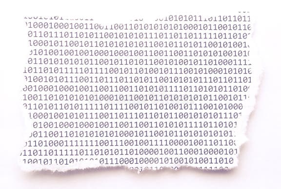Torn Paper with Binary Code Stock Image - Image of black, digit: 21635005