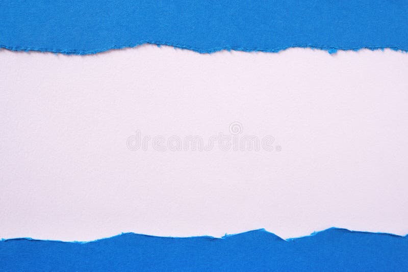 Torn Paper Blue Strip Untidy Edge White Frame Background Stock Image ...