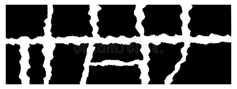Torn Paper Borders Creating Nine Empty Black Ripped Square Frames Stock ...