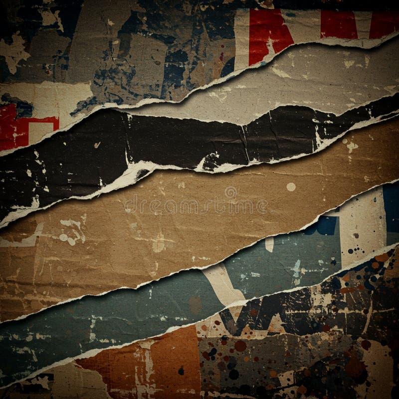 Torn Paper Collage Featuring Layers of Ripped Posters and ...