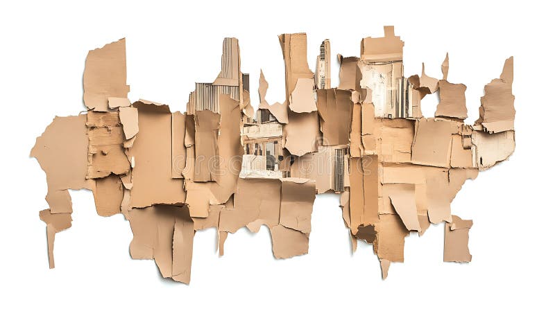 Torn Paper Collage Forming Abstract City Landscape Stock Illustration ...