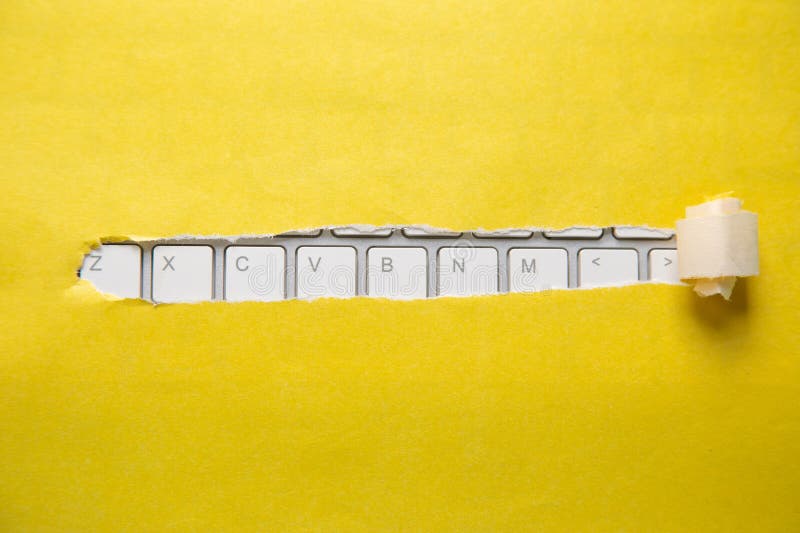 Torn Paper with a Computer Keyboard Stock Illustration - Illustration ...