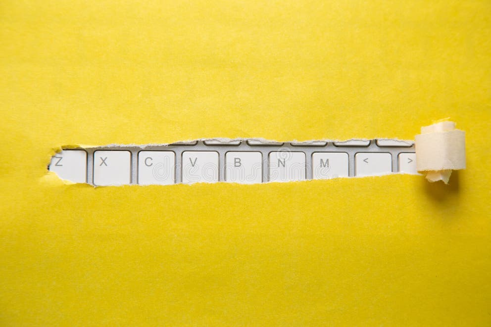 Torn Paper with a Computer Keyboard Stock Illustration - Illustration ...