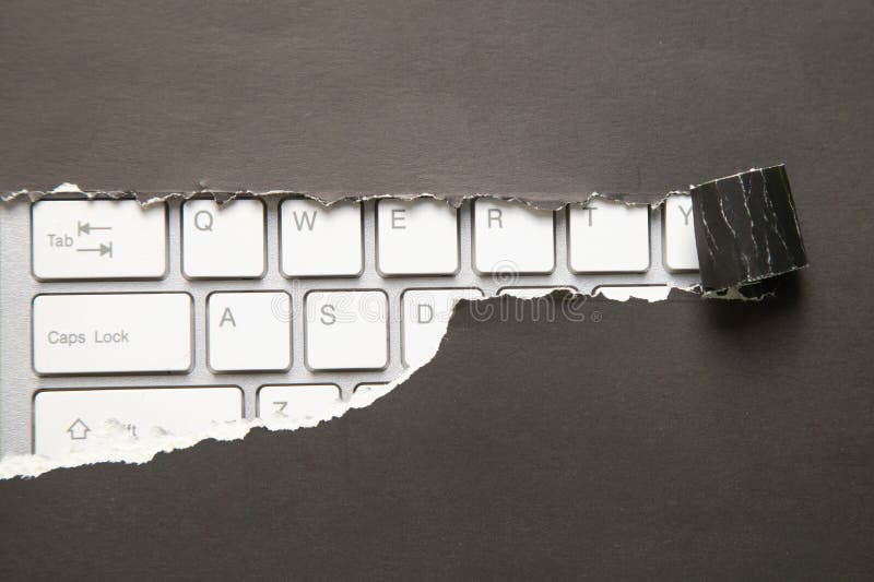 Torn Paper with a Computer Keyboard Stock Photo - Image of clean ...