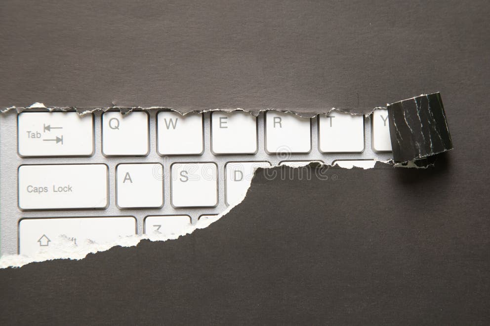 Torn Paper with a Computer Keyboard Stock Photo - Image of clean, design: 354544668
