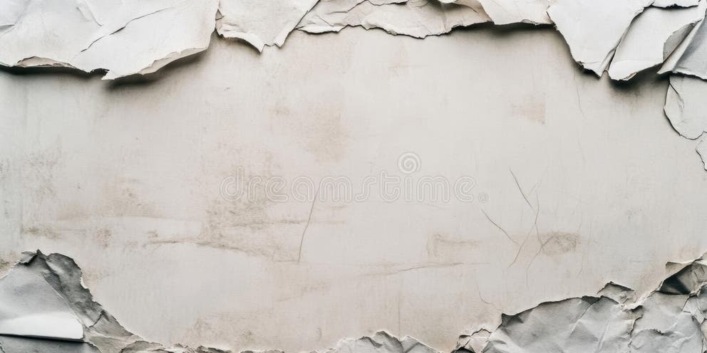 Torn Paper Creates Frame on Weathered Surface, Revealing Texture and ...