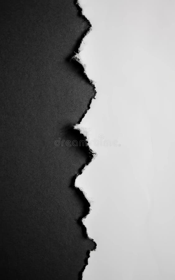 Torn Paper Edge with Black and White Contrast Stock Illustration ...