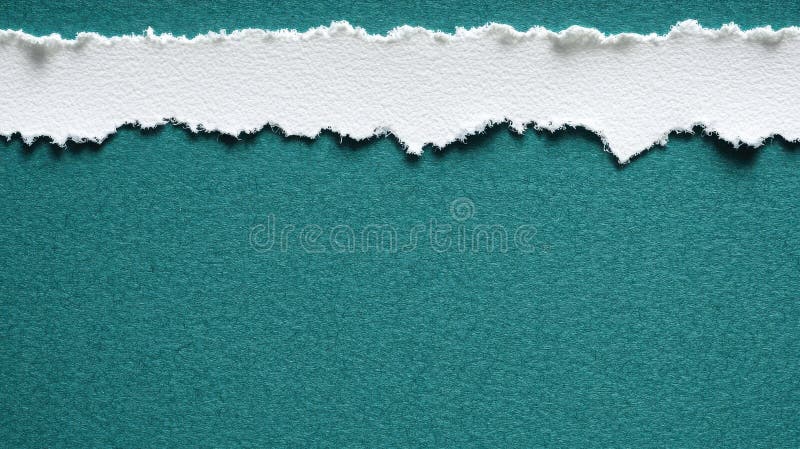 Torn Paper Edge on Teal Background Creating a Creative Space for Text ...
