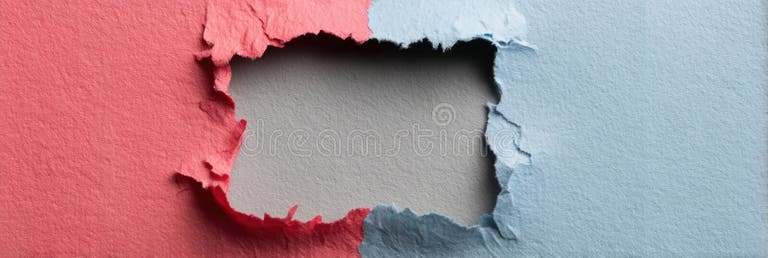 Torn Paper Edges Create a Square Frame for a Blank Message Area in a ...