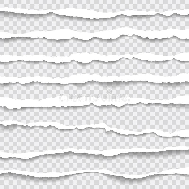 Torn Paper Edges, Seamless Horizontally Texture, Vector Isolated in ...