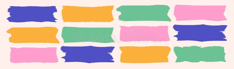 Torn Paper Edges Set Defferent Shape Color Style Stock Illustration ...