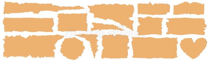 Torn Paper Edges Set Defferent Shape Stock Vector - Illustration of ...