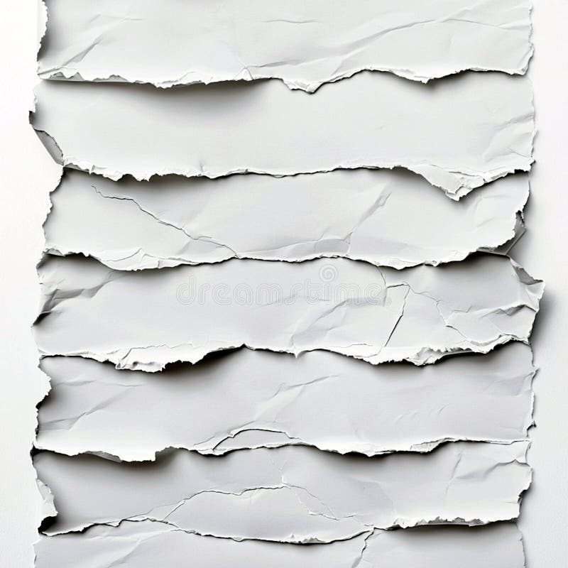 Torn Paper Edges Texture White Background, Ripped Paper Strips for ...