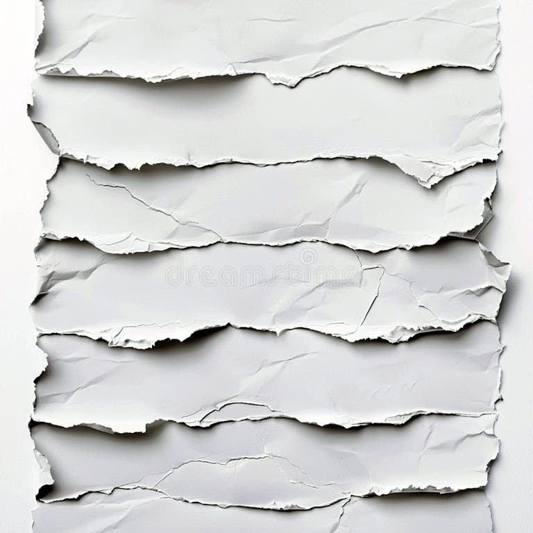 Torn Paper Edges Texture White Background, Ripped Paper Strips for ...