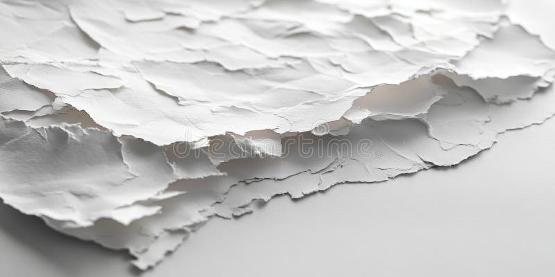 Torn Paper Edges on White Background - Rough and Textured Look Stock ...