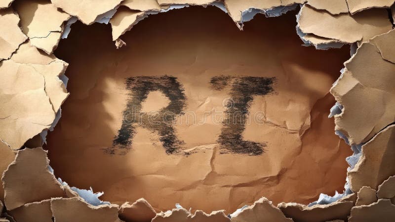 A Torn Paper Effect Revealing the Letters "RI" on a Textured Background ...