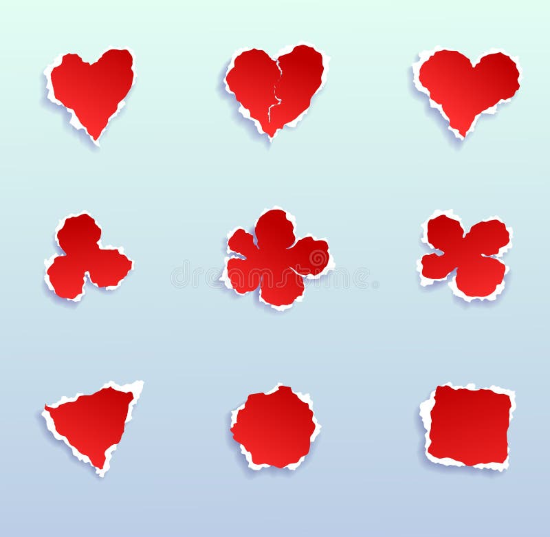 Torn paper elements stock illustration. Illustration of icon - 16416854