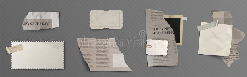 Torn paper elements set stock vector. Illustration of scrap - 383956683