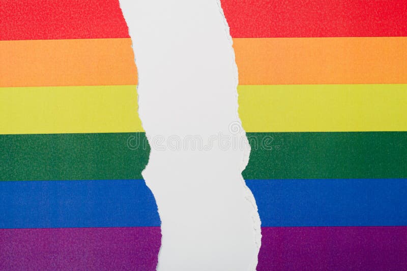 Torn Paper Flag with Blank Space for Text. LGTBQ Flag Stock Image ...